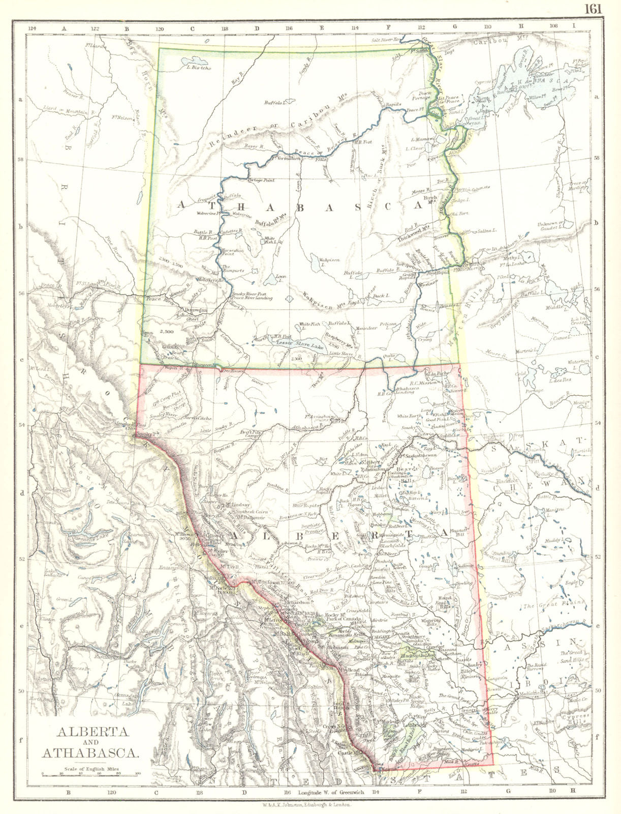 CANADA. Alberta and Athabasca 1897 old antique vintage map plan chart ...