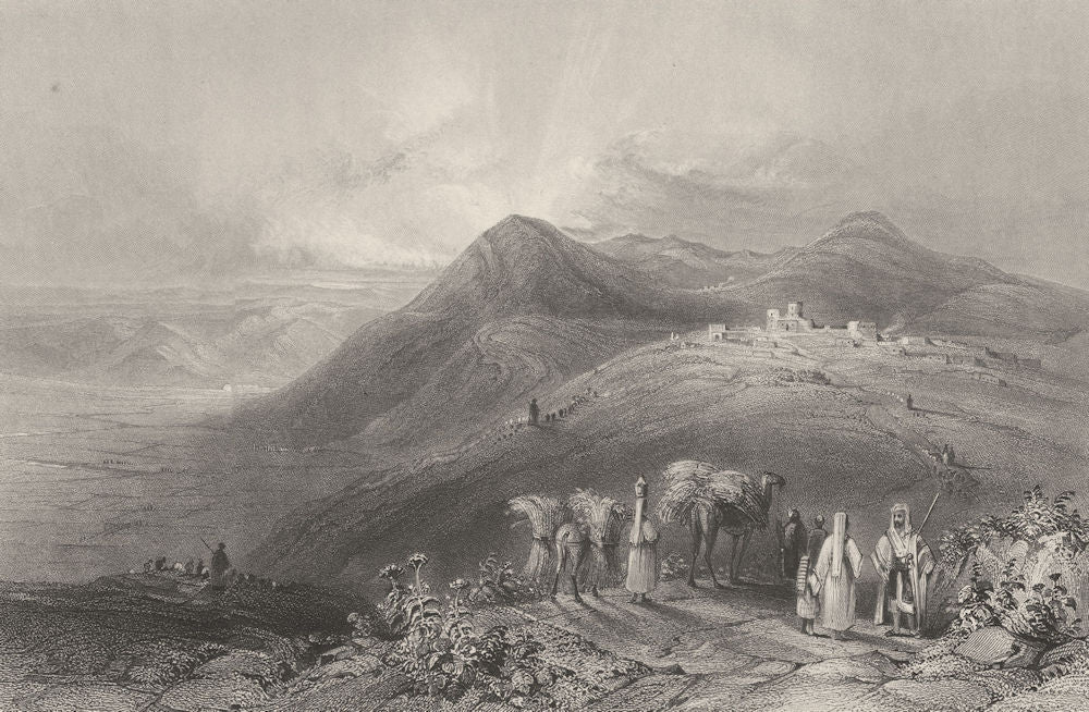 ISRAEL. Palestine. Jezreel. Mt Gilboa. Beth- shan. Camels. 1847 old ...