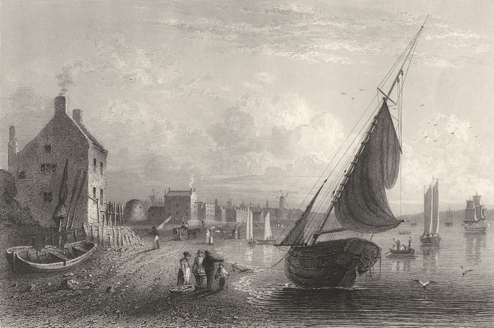 LIVERPOOL. Fisher. The Ancient Washing- Gate, Liverpool 1845 old ...