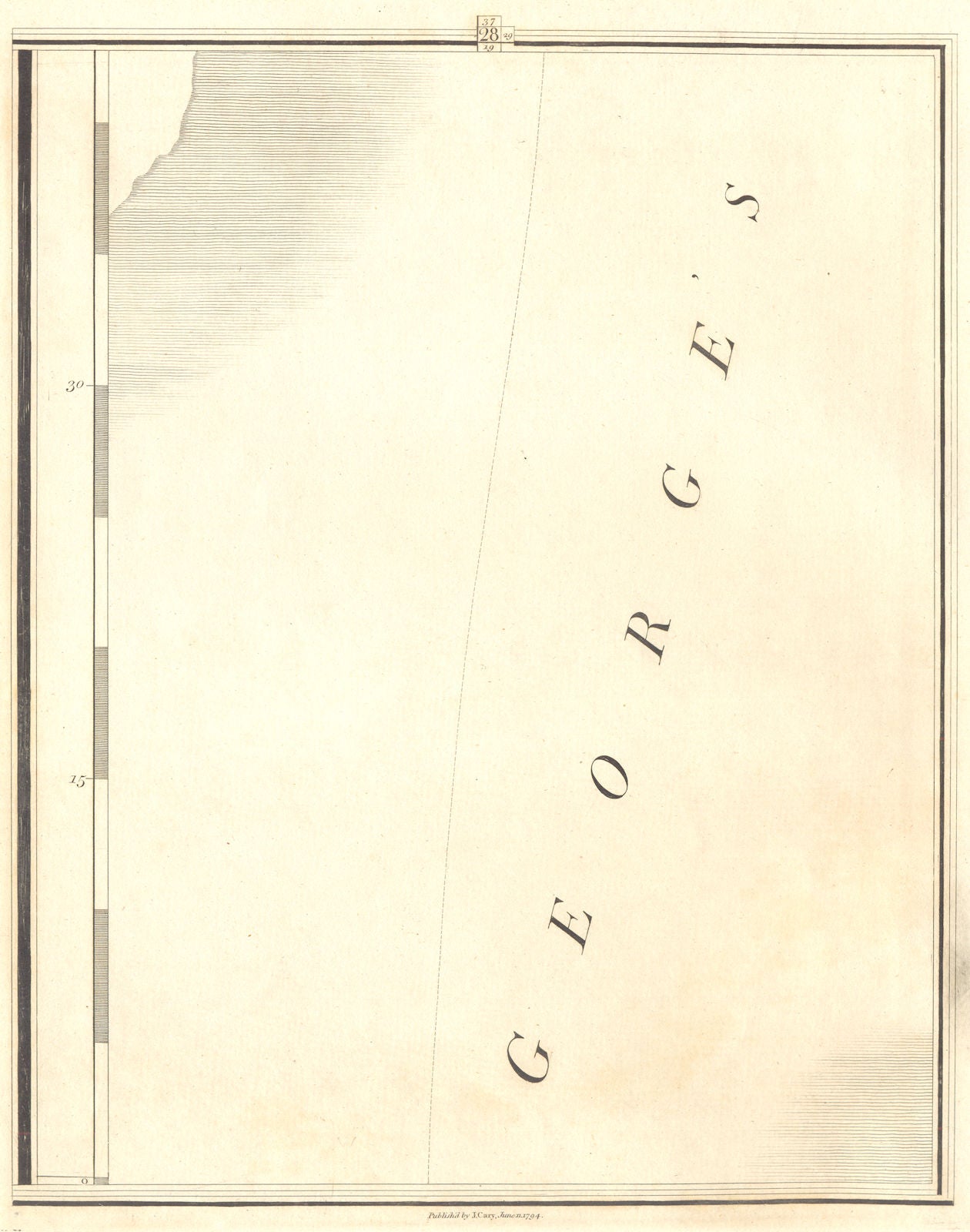 IRELAND. St George's Channel. Section 28. CARY 1794 old antique map ...