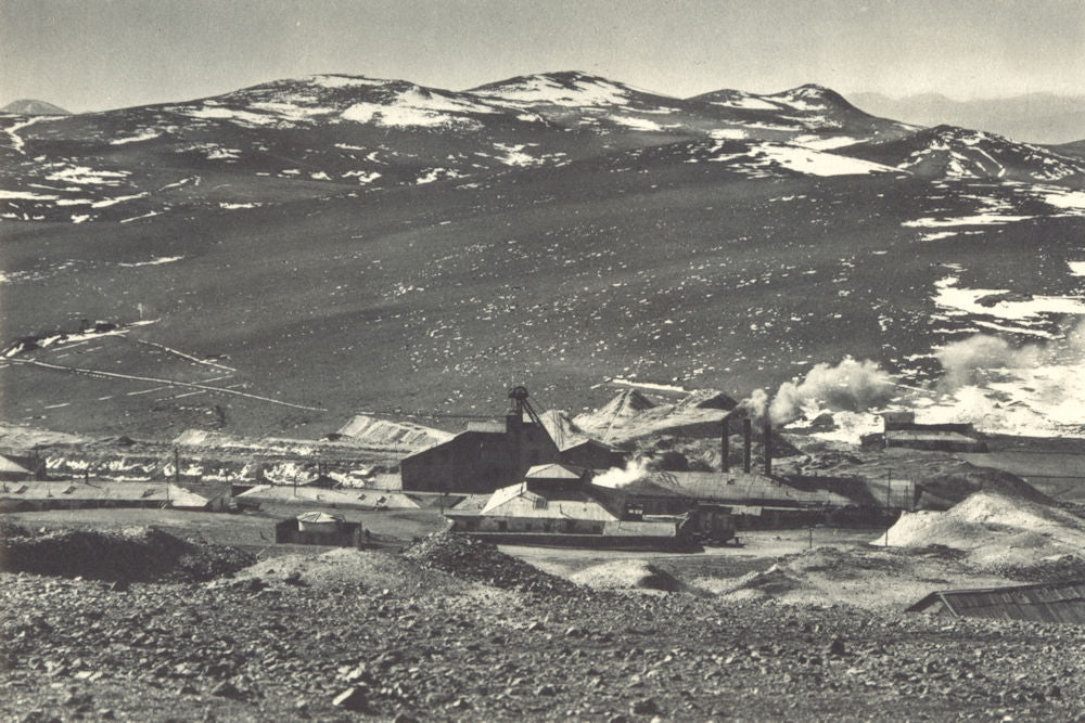 CHILE. Collahuasi. Mina Poderosa. Mighty Mine 1932 old vintage print ...