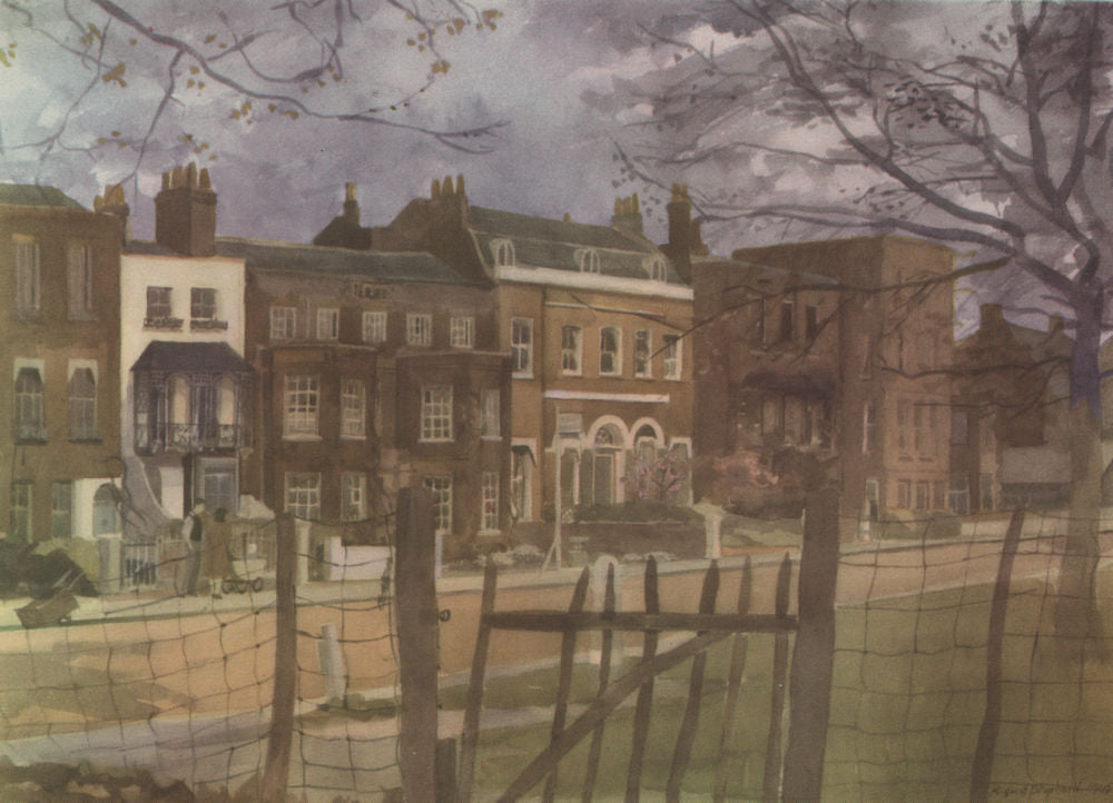 LONDON. Kew Green, by Rupert Shephard 1947 old vintage print picture ...