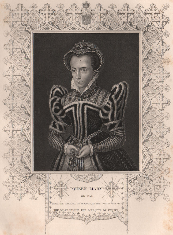 BRITISH HISTORY. Queen Mary. TALLIS 1853 old antique vintage print ...