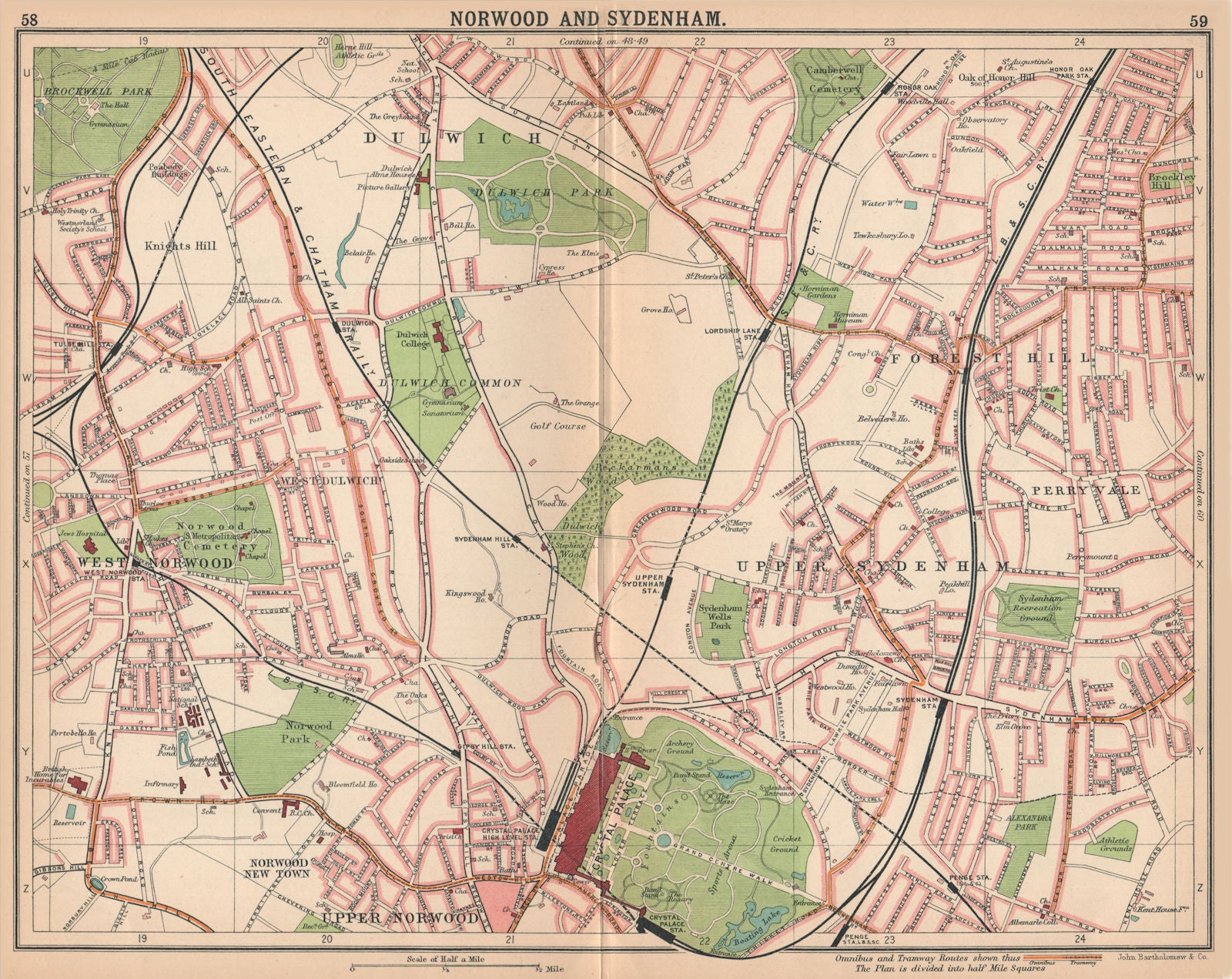 LONDON S.Norwood Sydenham Dulwich Forest Hill W Dulwich.Bus tram routes ...