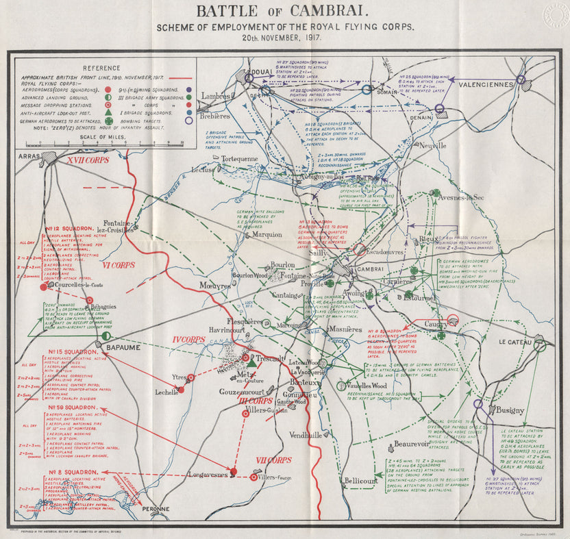 WW1 WESTERN FRONT. Battle of Cambrai. Royal Flying Corps 20 Nov 1917 ...