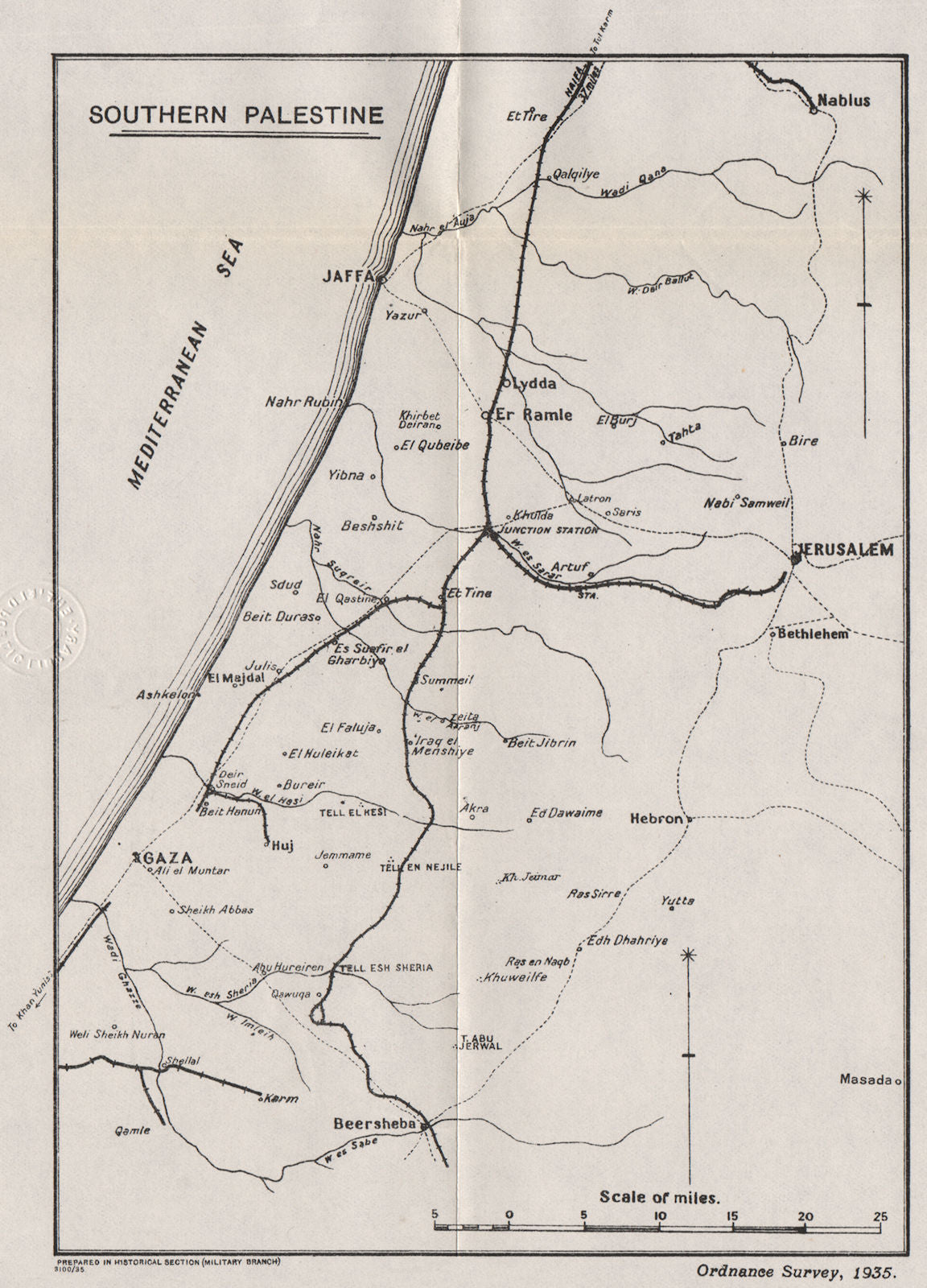 FIRST WORLD WAR. Southern Palestine. Railways communications 1935 old ...