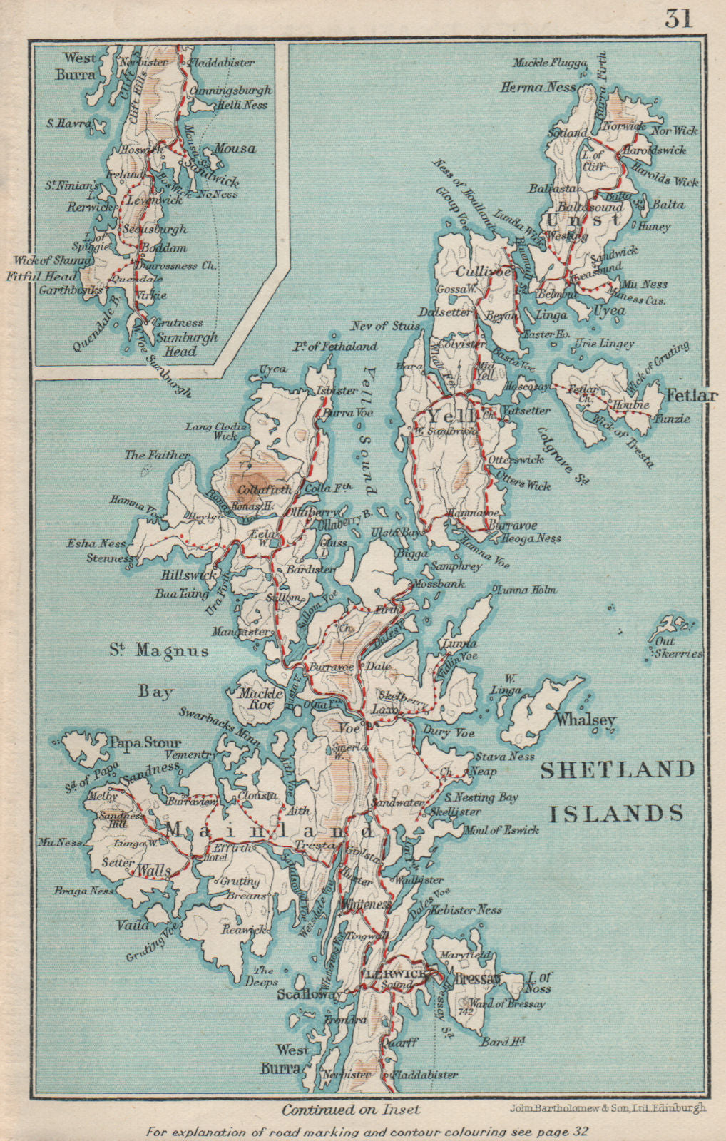 SHETLAND ISLANDS. Vintage map plan. Lerwick Fetlar Yell Unst. Scotland ...