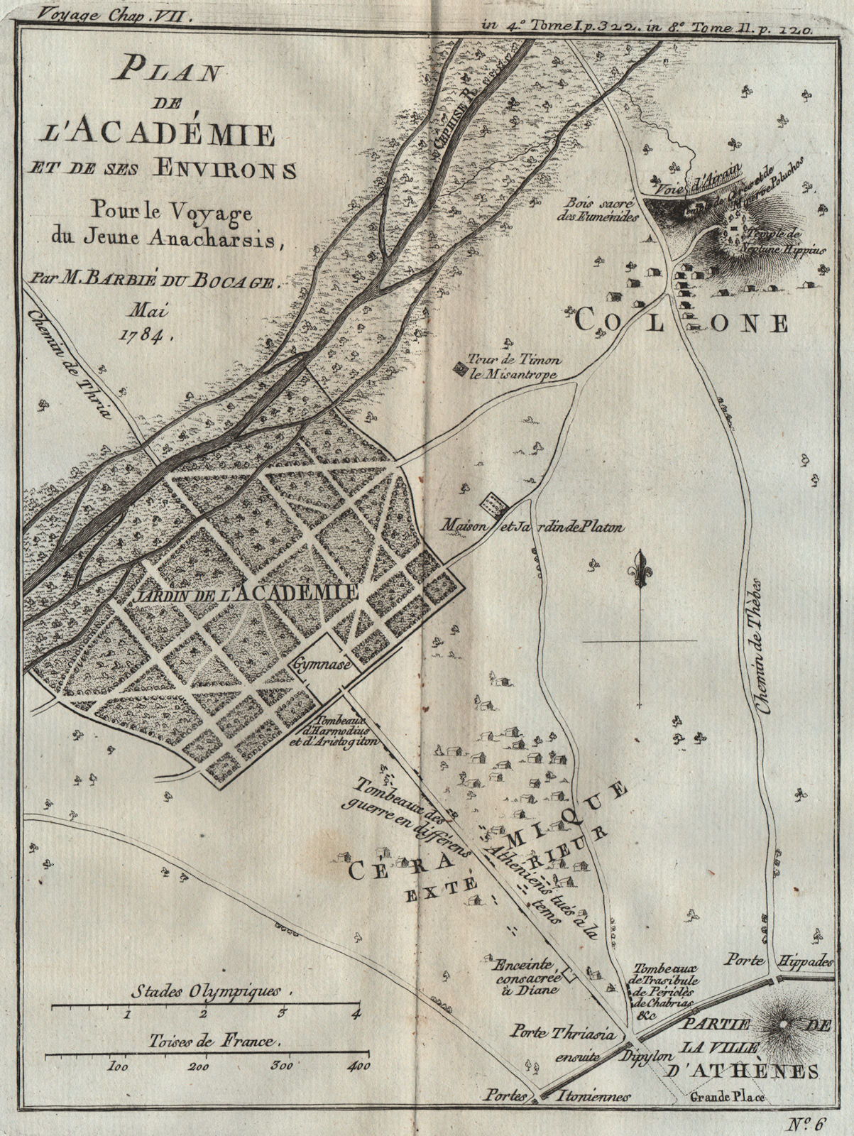 PLATONIC ACADEMY. Plan de l'académie. Hippeios Colonus. Athens. BOCAGE ...