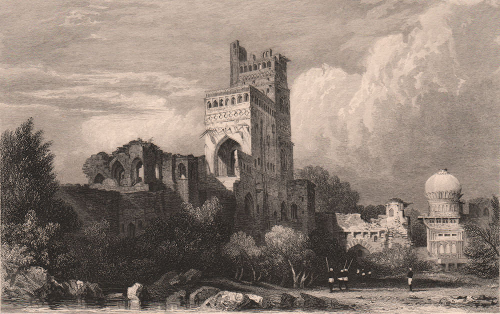 BRITISH INDIA. Seven-Storied Palace, Bijapur. Sat Manzili 1858 old ...