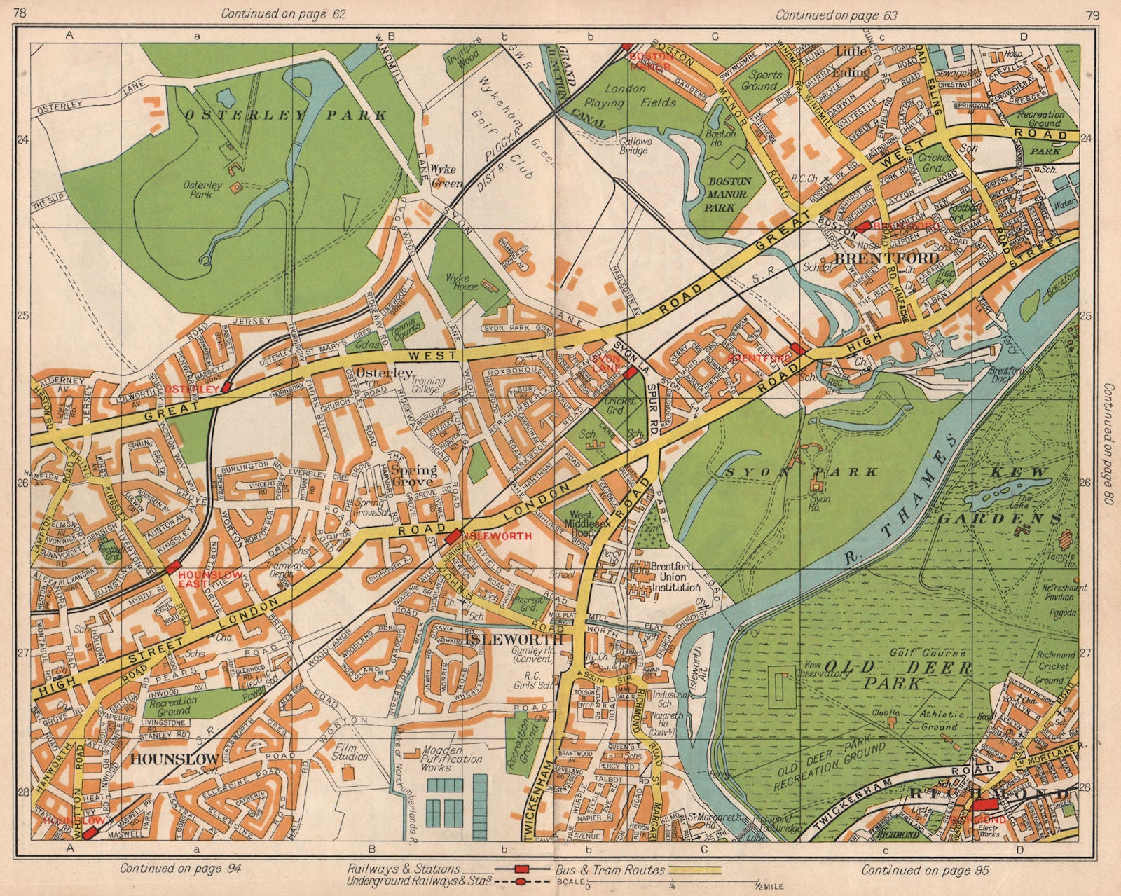 SW LONDON. Hounslow Isleworth Osterley Brentford Richmond Osterley 1938 ...