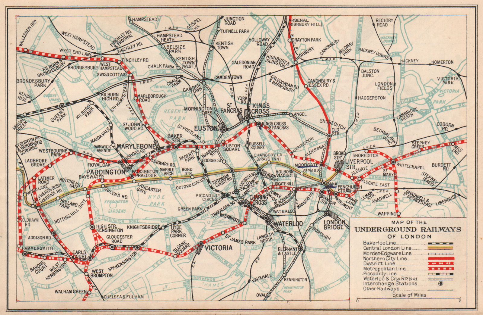 LONDON UNDERGROUND RAILWAYS. Vintage tube map 1938 old vintage plan ...