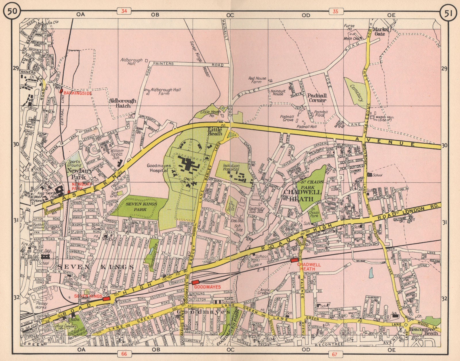 NE LONDON. Chadwell Heath Goodmayes Seven Kings Barkingside Newbury Pk ...