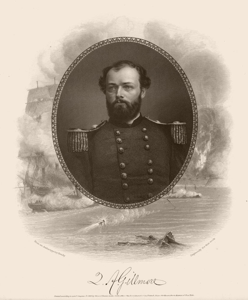 AMERICAN CIVIL WAR. Portrait of General Gillmore 1864 old antique print ...