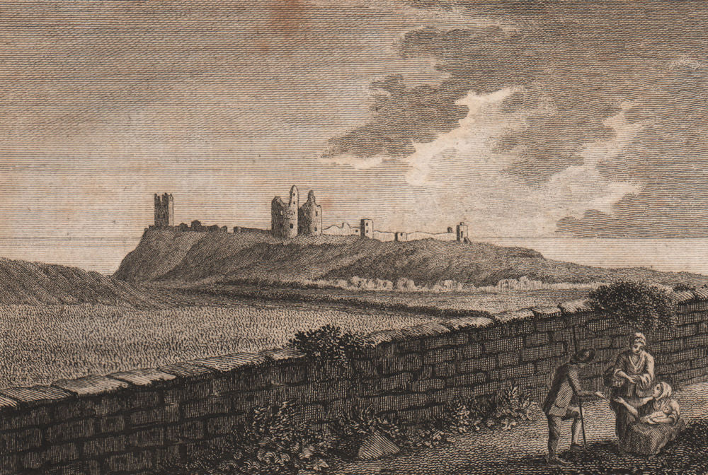 DUNSTANBURGH CASTLE, Northumberland. 'Dunstanbrough Castle'. GROSE 1776 ...