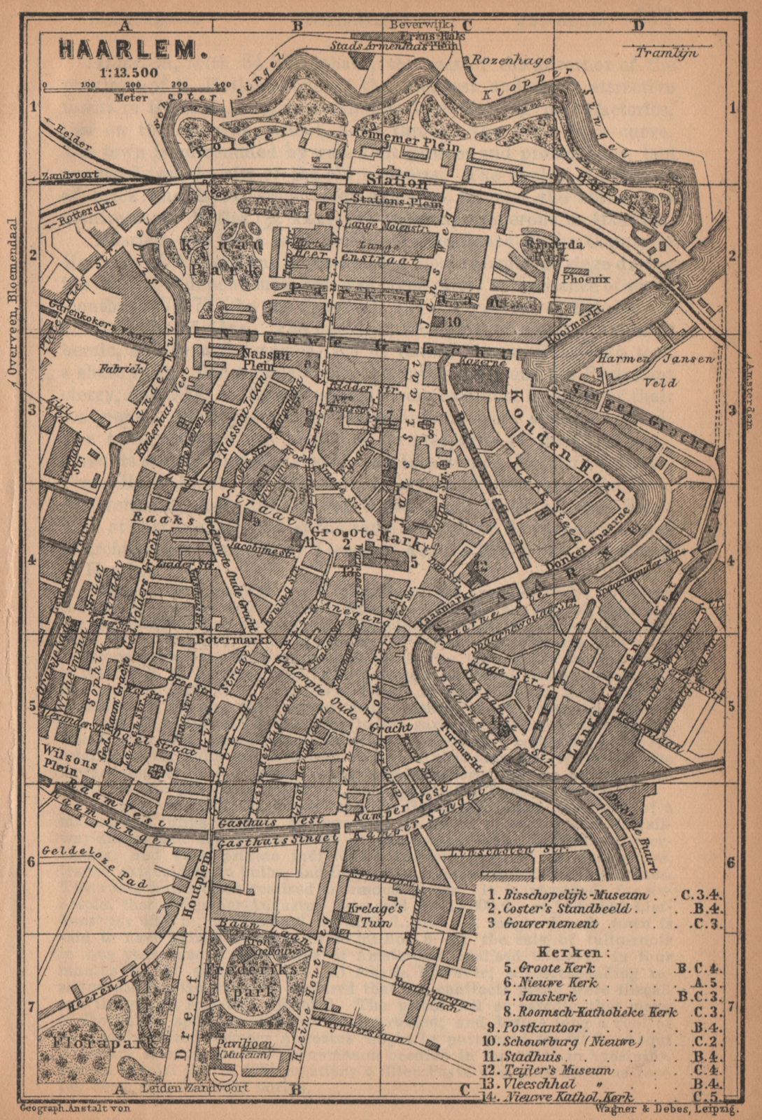 HAARLEM antique town city stadsplan. Harlem. Netherlands kaart 1901 old ...