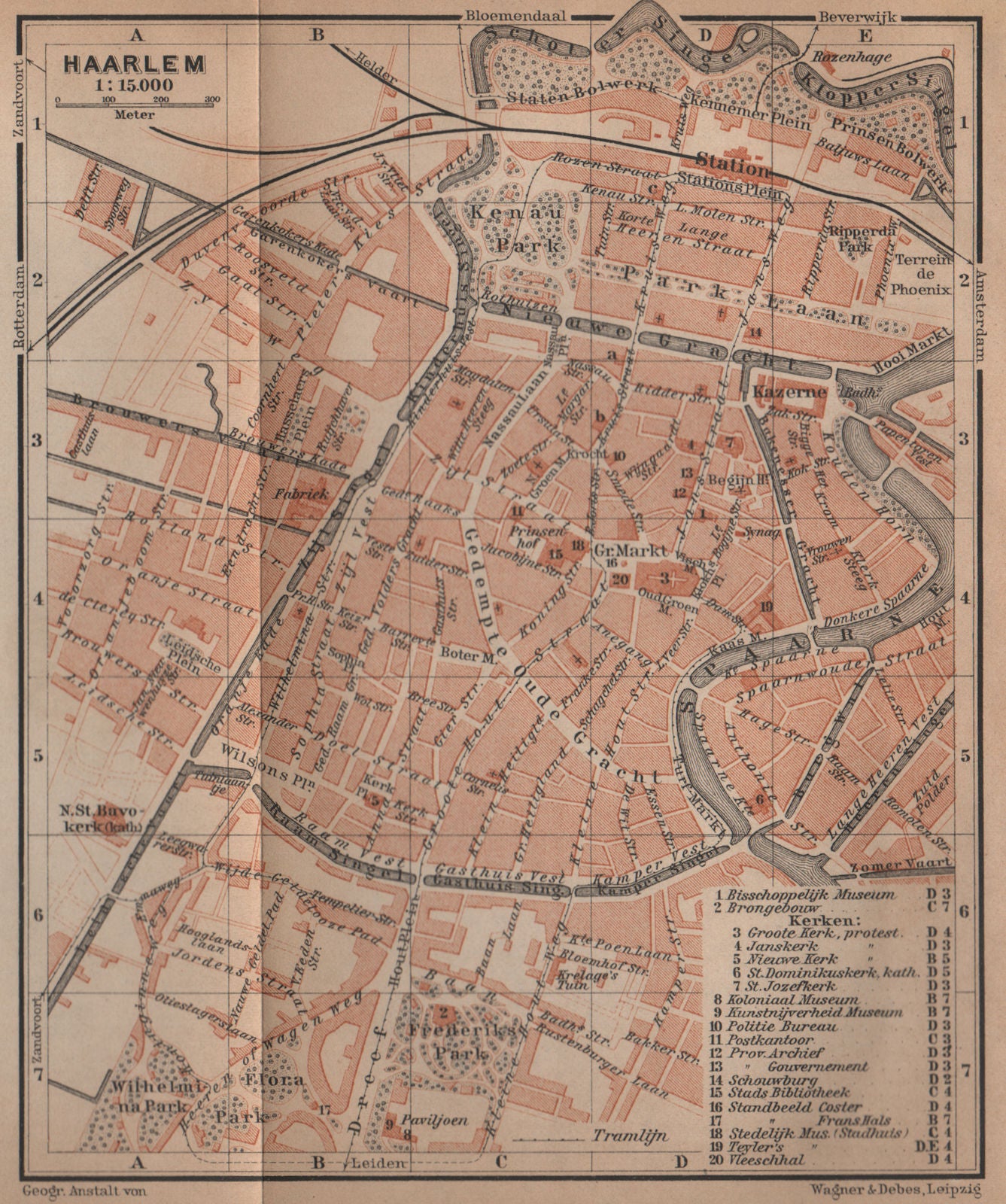 HAARLEM antique town city stadsplan. Harlem. Netherlands kaart 1905 old ...