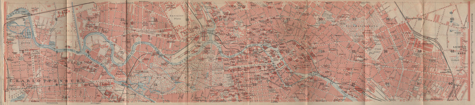 BERLIN CENTRE town city stadtplan. Charlottenburg Moabit Lichtenberg ...