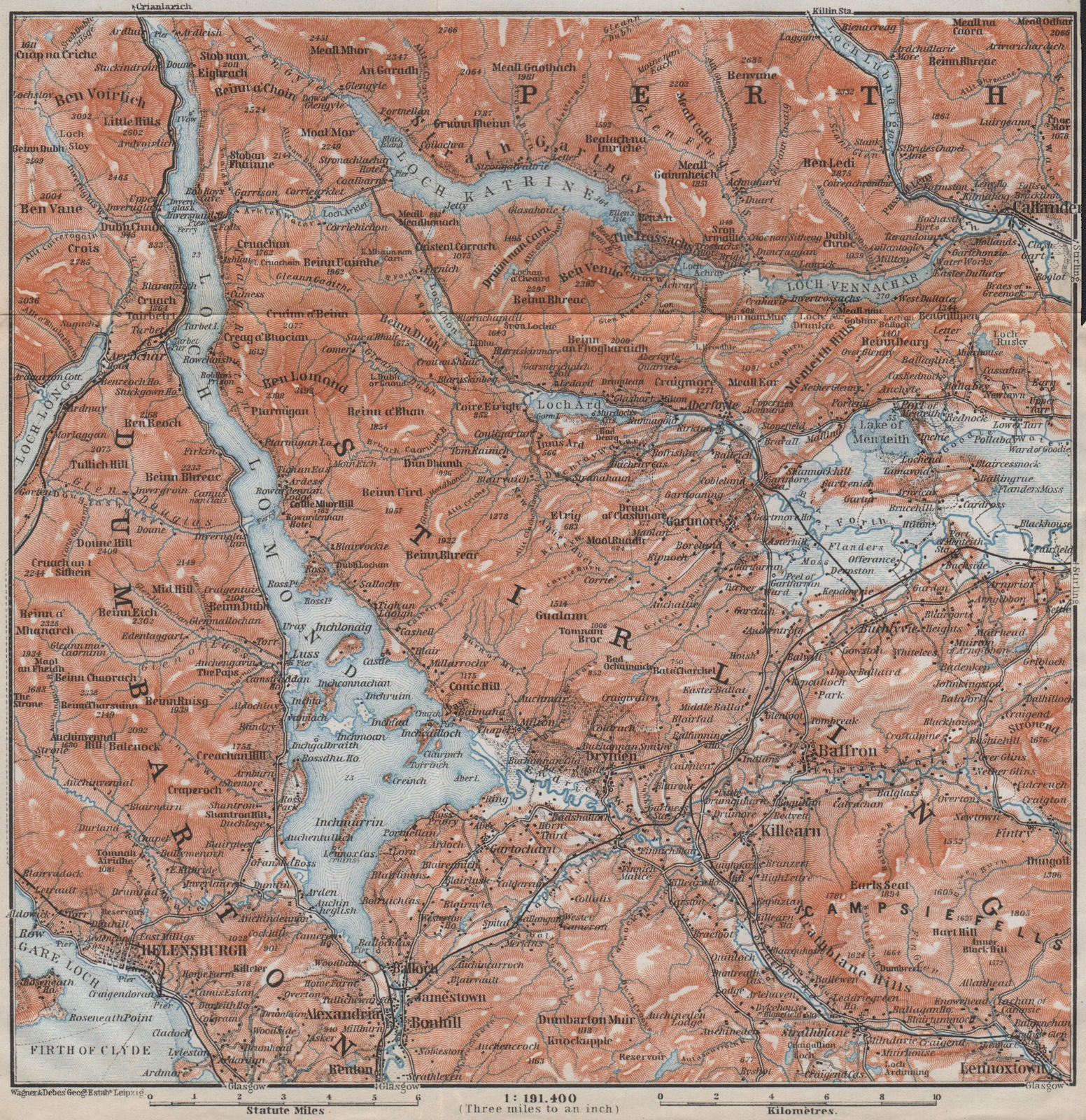 LOCH LOMOND & THE TROSSACHS. Helensburgh Balloch Drymen. Scotland 1910 ...