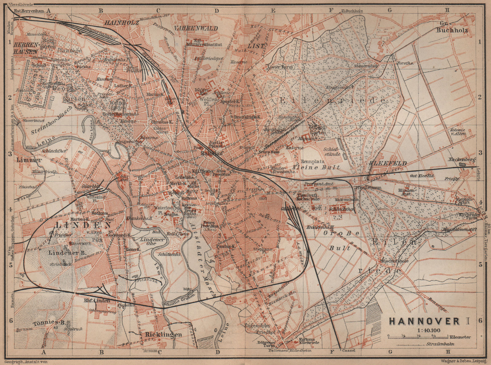HANNOVER antique town city stadtplan I. Hanover. Lower Saxony karte ...