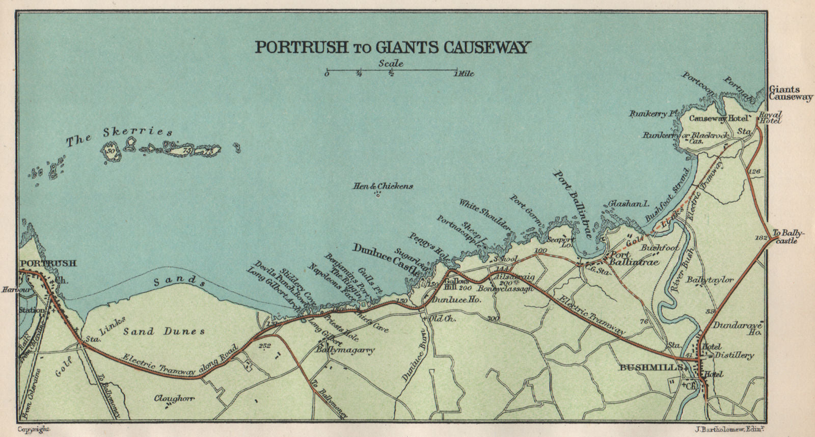 NORTH ANTRIM COAST Portrush Giant's Causeway Bushmills Skerries Dunluce ...