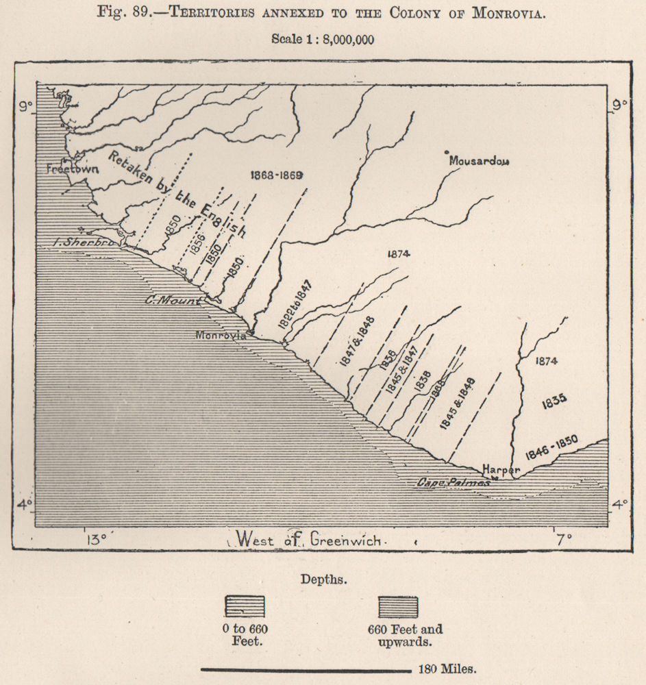 Territories Annexed to the Colony of Monrovia. Liberia. Upper Guinea ...
