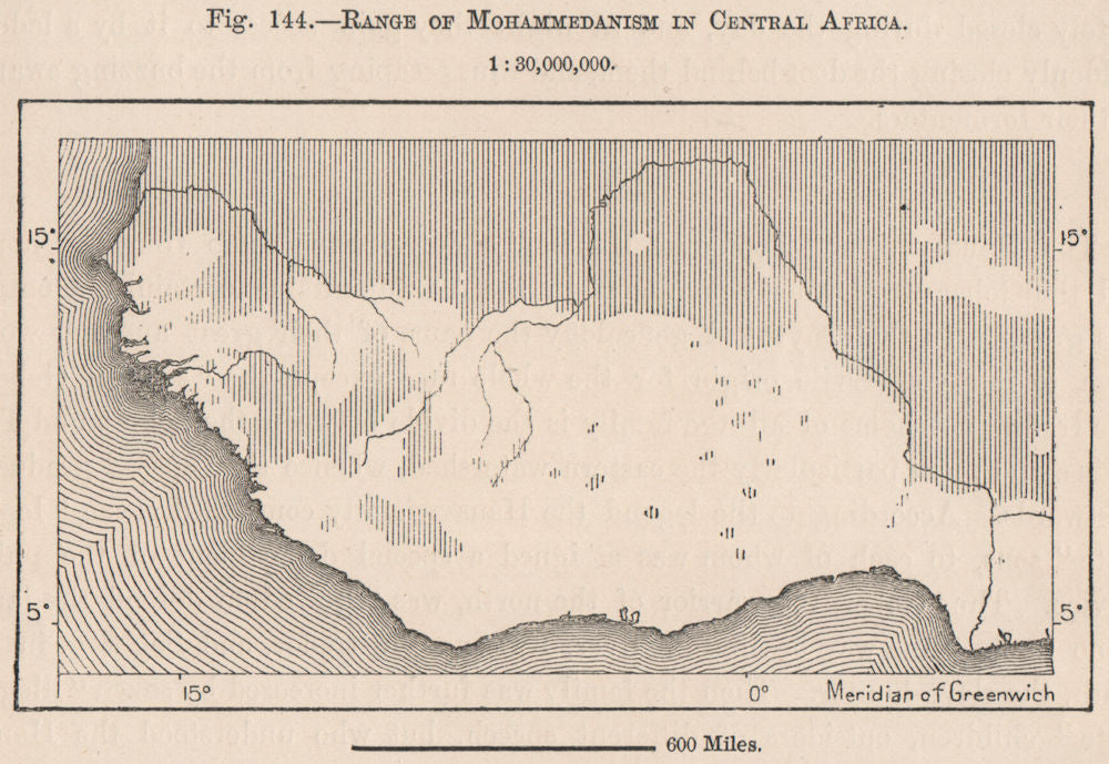 Range of Mohammedanism/Islam in Central/West Africa. The Niger Basin ...
