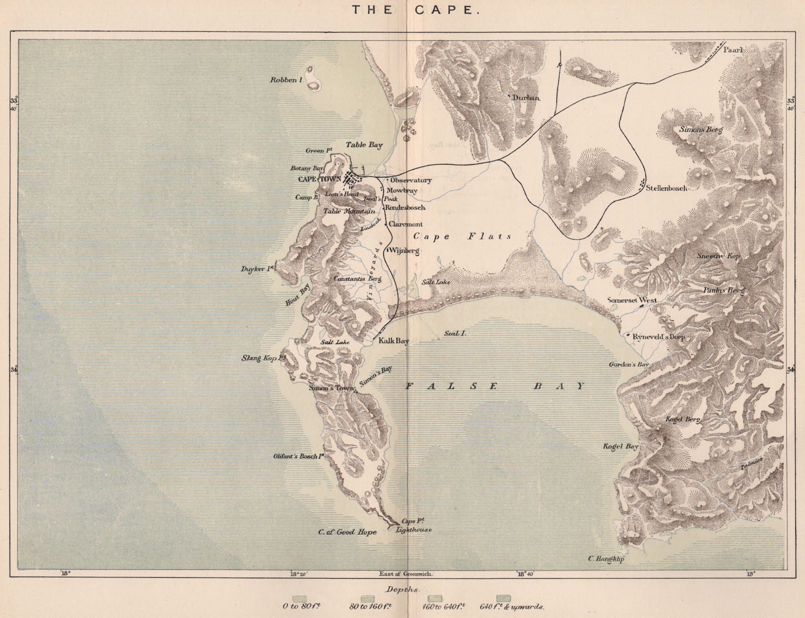 The Cape. South Africa. Cape Colony 1885 old antique vintage map plan ...