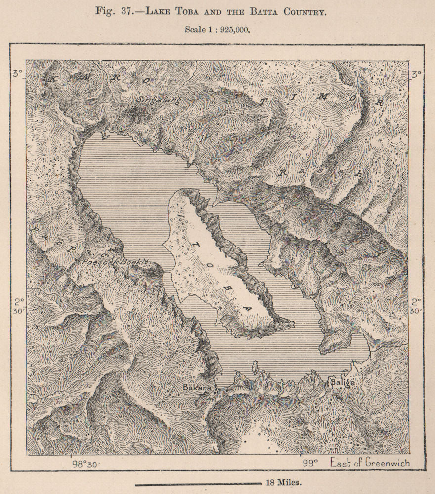 Lake Toba and the Batak Country. Sumatra. Indonesia. East Indies 1885 ...