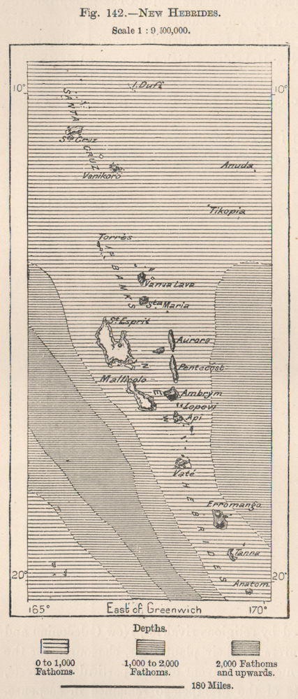 New Hebrides. Vanuatu. Melanesia 1885 old antique vintage map plan ...
