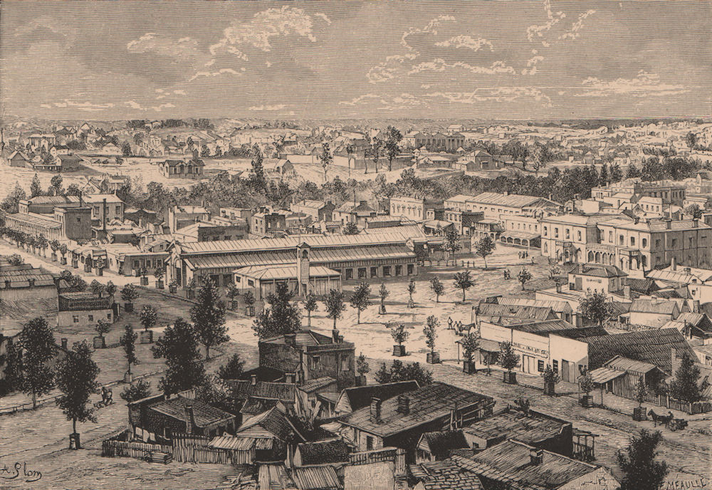 General view of Sandhurst (Bendigo) Victoria. Australia 1885 old ...