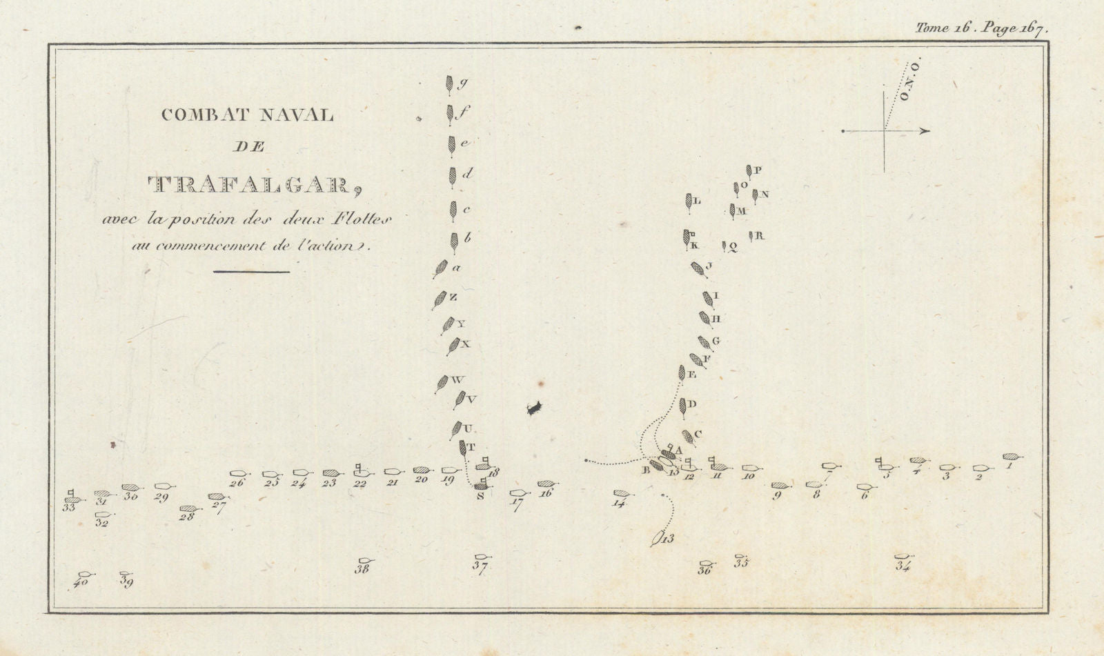 Naval BATTLE OF TRAFALGAR 1805. Spain 1819 old antique vintage map plan ...
