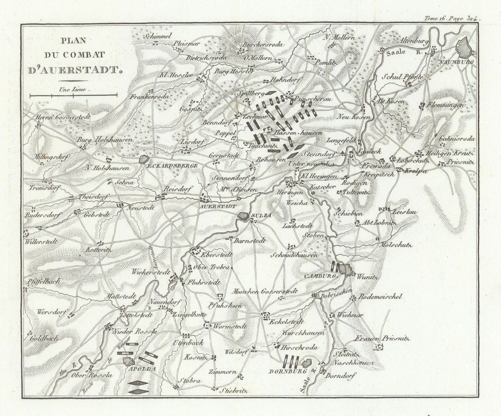 Battle of Auerstedt 1806. War of the Fourth Coalition. Thuringia 1819 ...