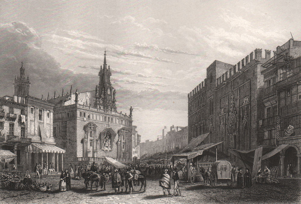 VALENCIA. Iglesia de los Santos Juanes, Lonja de la Seda & Plaça del ...