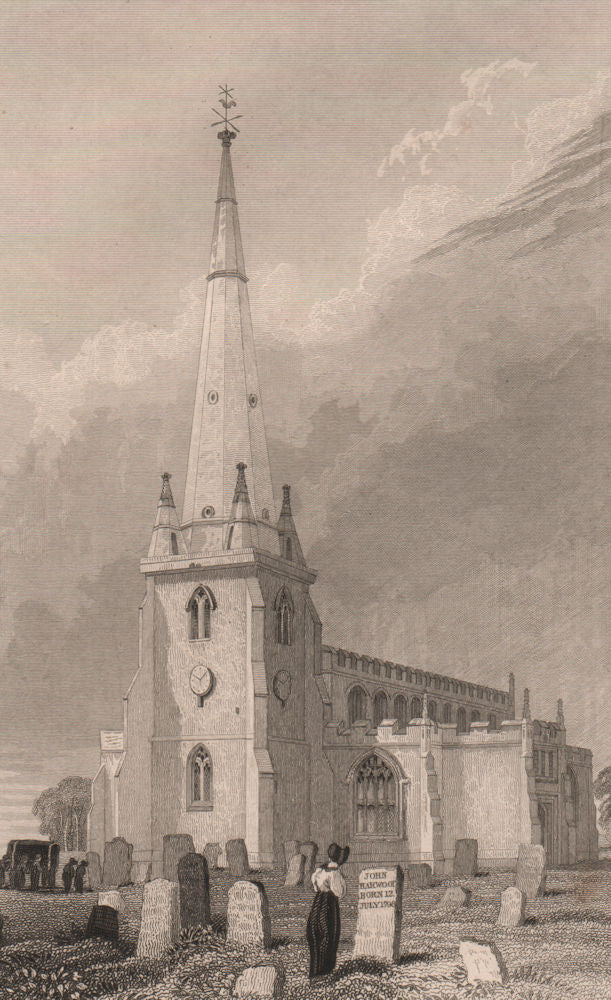 Church of St. Helen, Sefton. Liverpool. HARWOOD 1829 old antique print ...