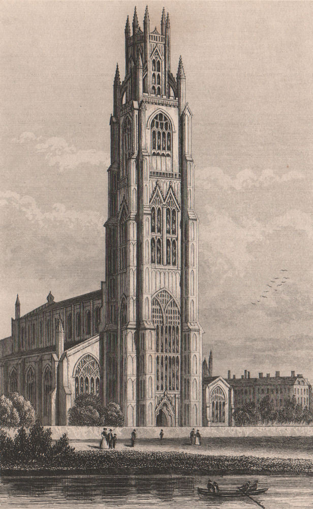 Boston Church Lincolnshire. DUGDALE 1845 old antique vintage print ...