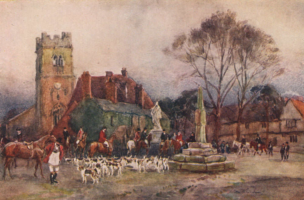 'Dunchurch' by Frederick Whitehead. Warwickshire 1906 old antique print ...