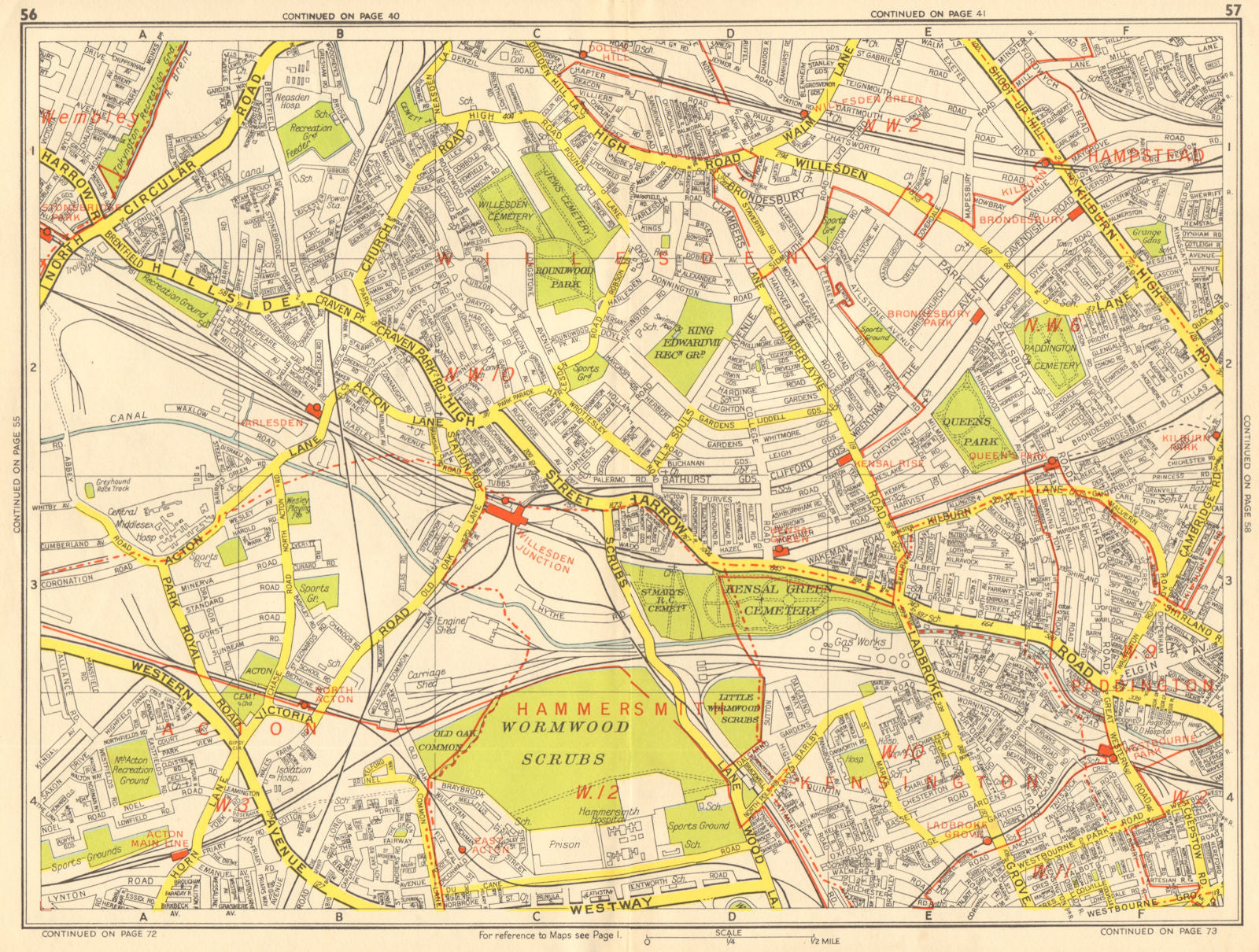 LONDON NW Acton Willesden Queens Park North Kensington. GEOGRAPHERS A-Z ...