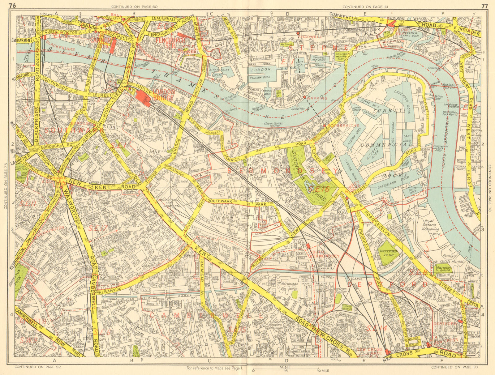 SOUTHWARK Bermondsey Wapping Rotherhithe Camberwell. GEOGRAPHERS' A-Z ...