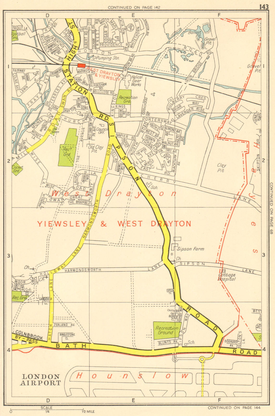 YIEWSLEY & WEST DRAYTON. Harmondsworth Sipson Heathrow. GEOGRAPHERS A-Z ...
