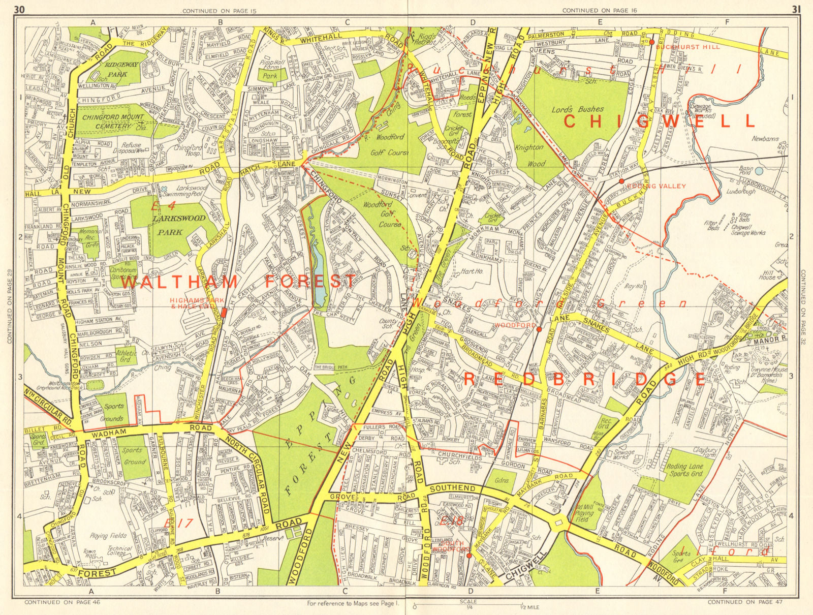 WOODFORD GREEN CHINGFORD Buckhurst Hill Walthamstow. GEOGRAPHERS' A-Z ...