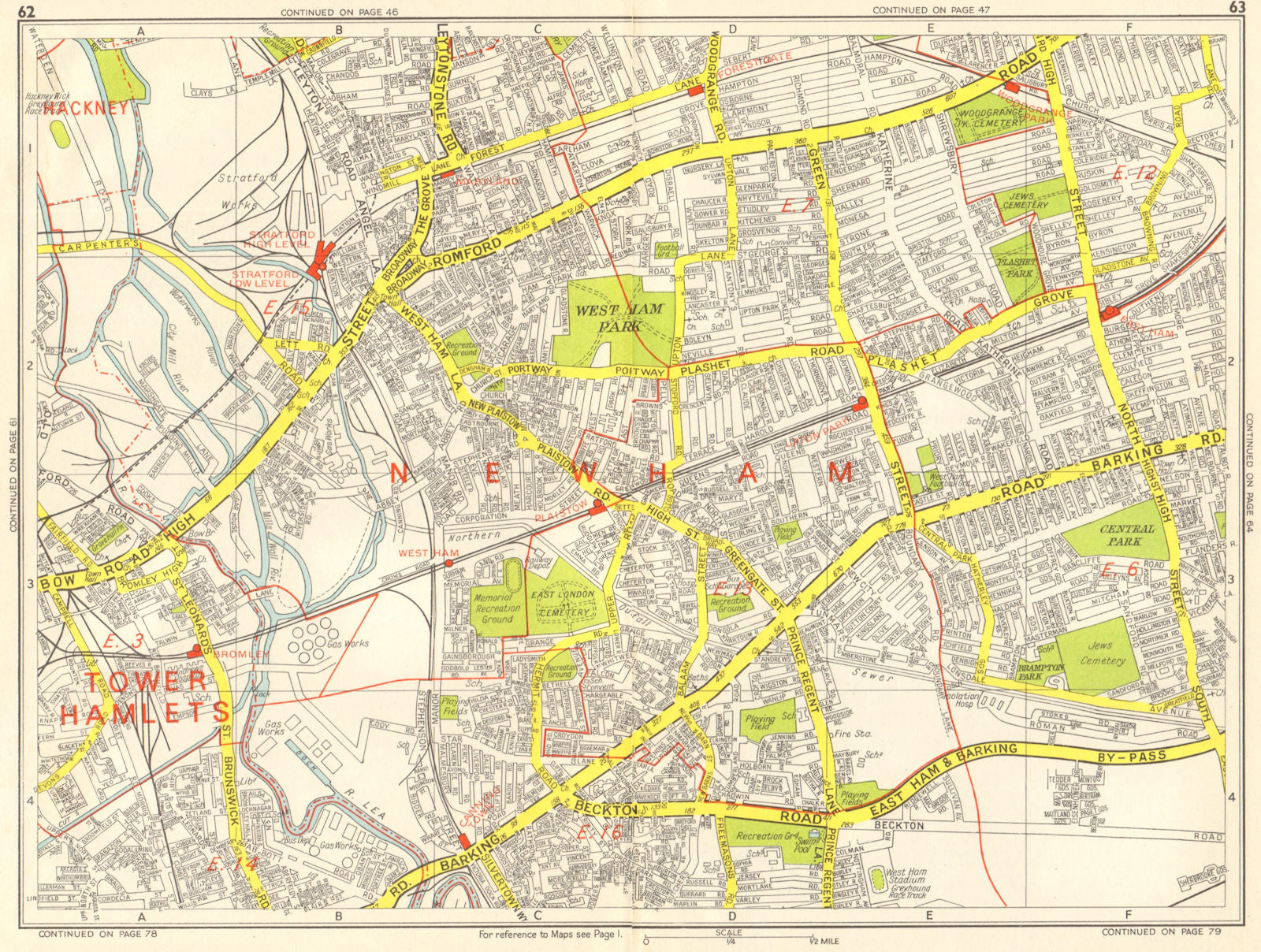 LONDON EAST END Tower Hamlets Newham Stratford West Ham GEOGRAPHERS A-Z ...