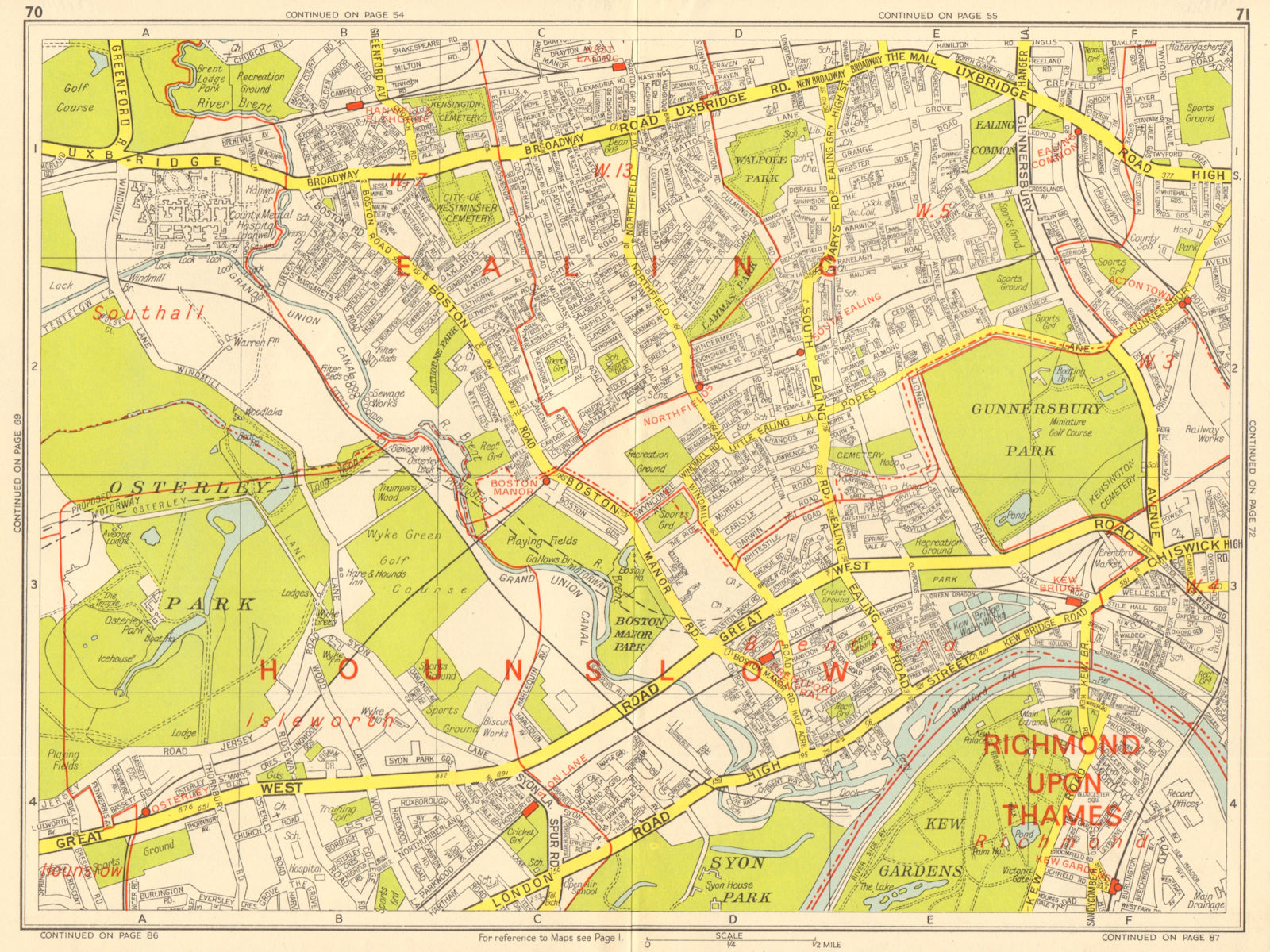 EALING Brentford Isleworth Kew Acton Osterley Hanwell. GEOGRAPHERS' A-Z ...