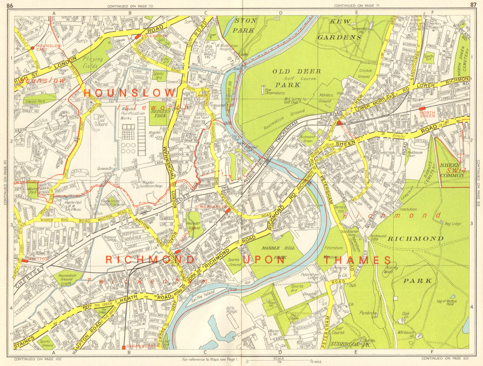 RICHMOND ISLEWORTH TWICKENHAM North Sheen Hounslow. GEOGRAPHERS' A-Z ...