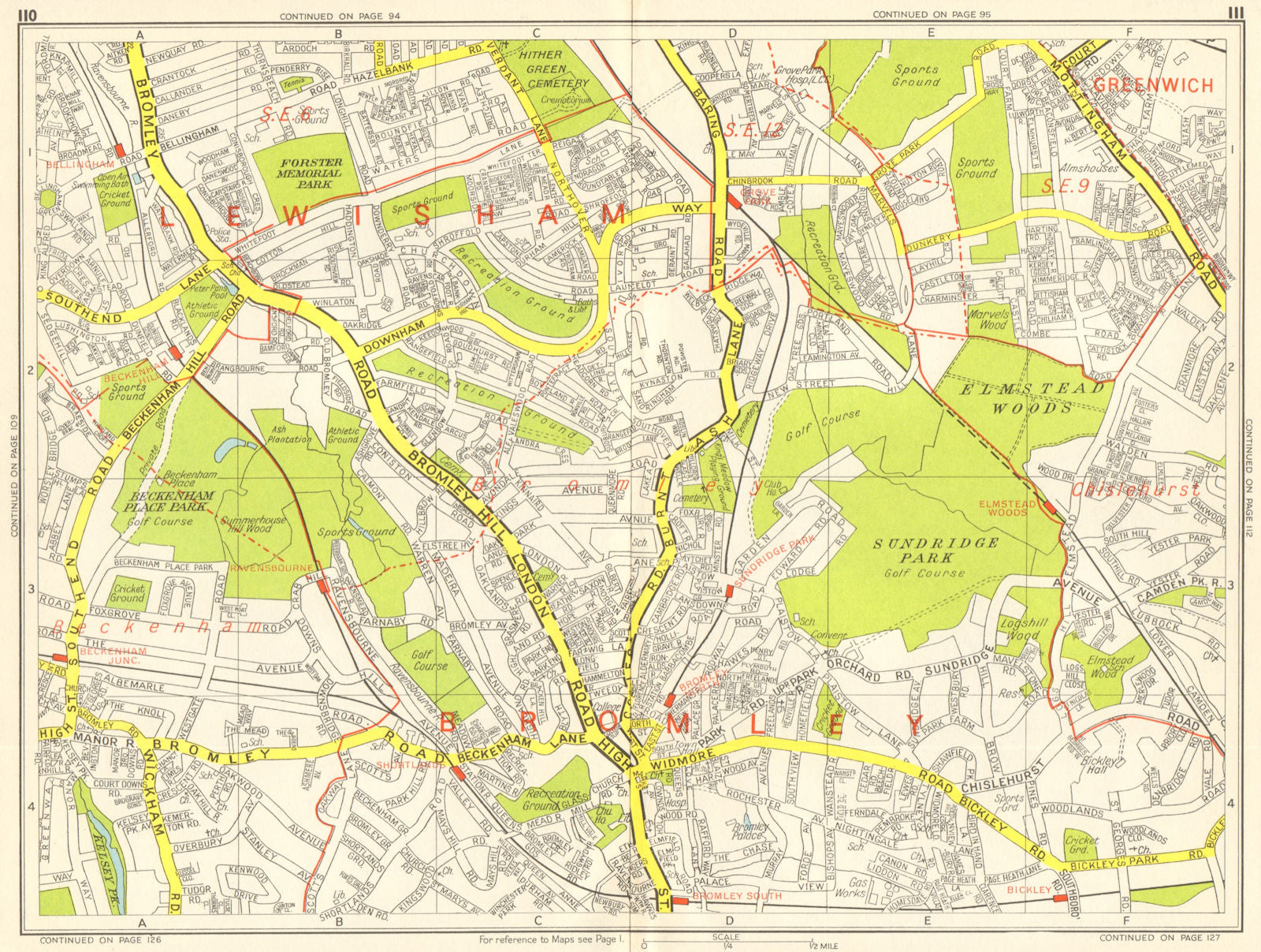 BECKENHAM BROMLEY CATFORD Grove Park Bellingham Bickley GEOGRAPHERS A-Z ...