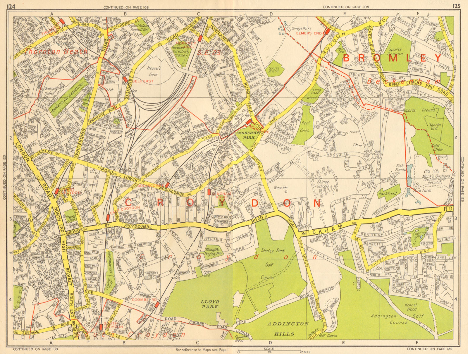 CROYDON Addiscombe Norwood Selhurst Woodside. GEOGRAPHERS' A-Z 1964 old ...
