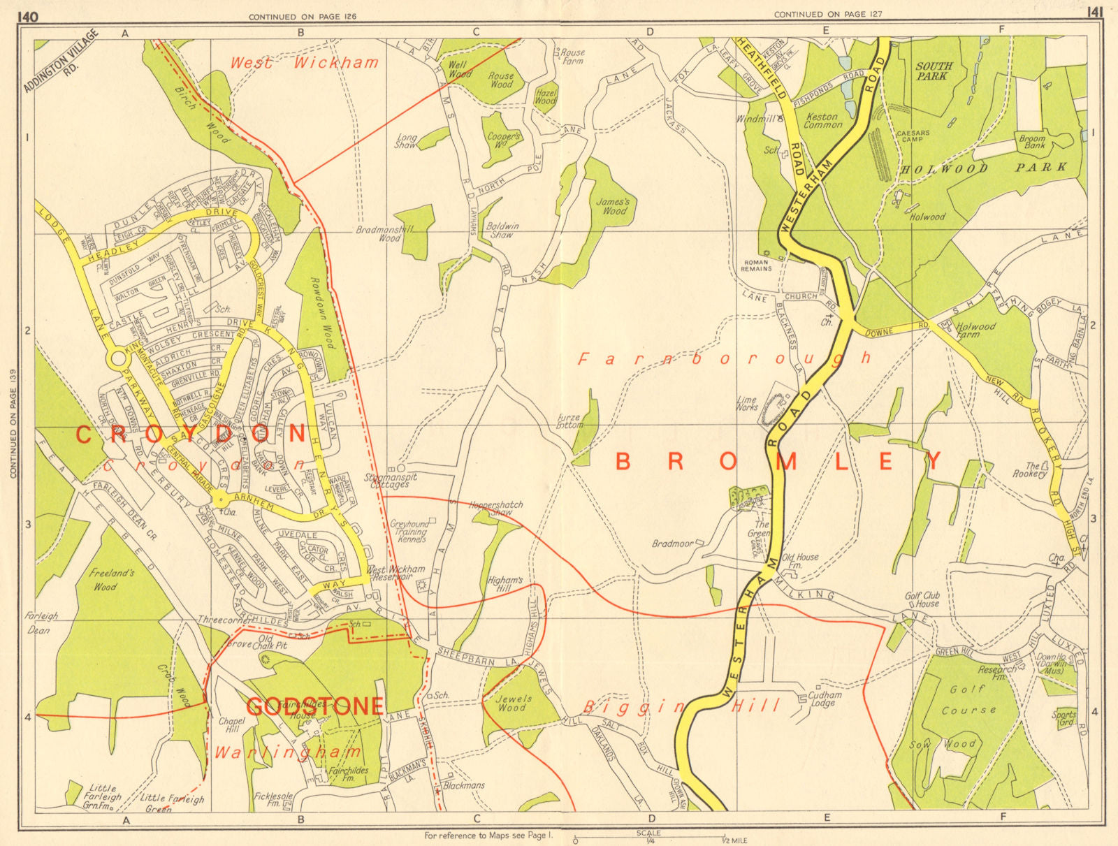NEW ADDINGTON Biggin Hill Holwood Park Farnborough. GEOGRAPHERS' A-Z ...