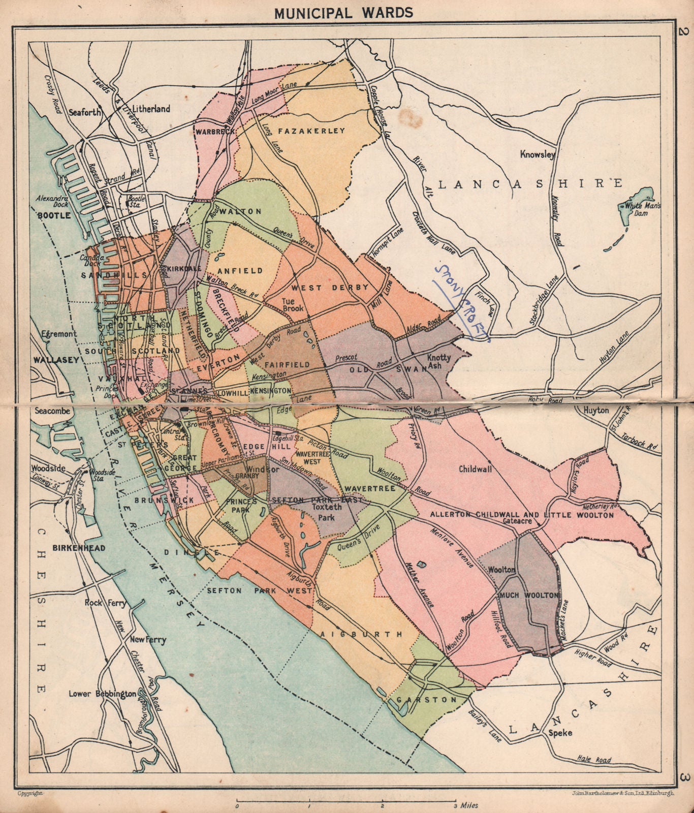 LIVERPOOL Municipal wards. Merseyside 1928 old vintage map plan chart ...