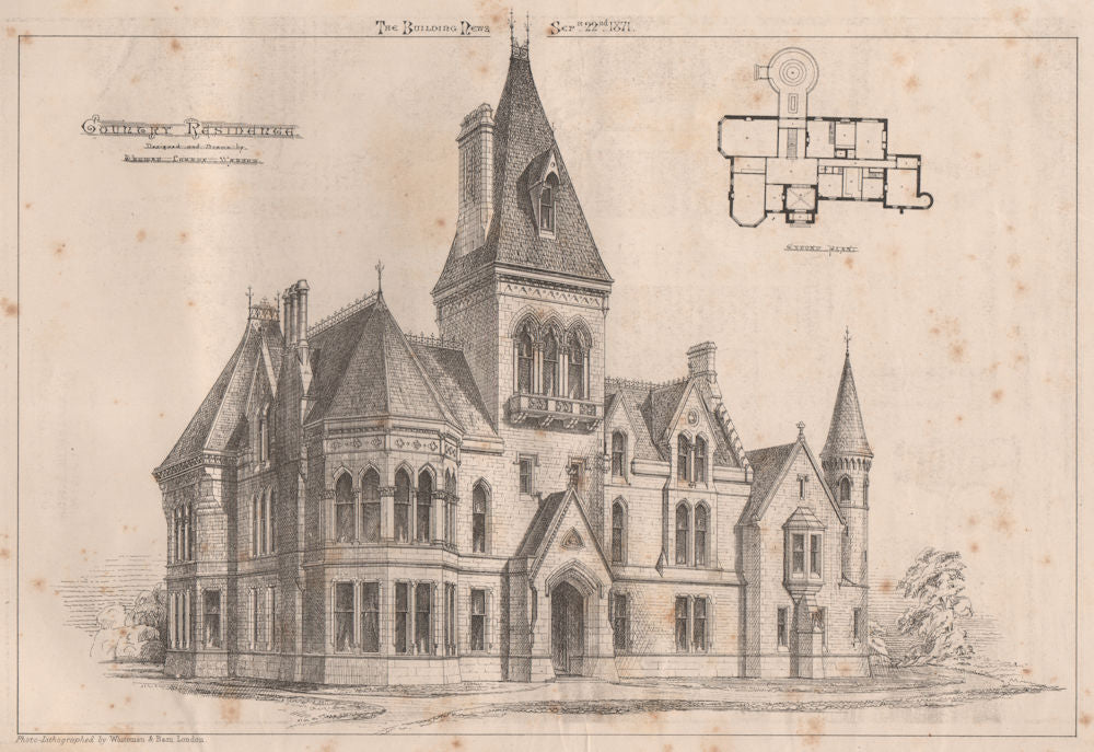 Country residence; designed by Thomas Lucas Wassur. Architecture 1871 ...