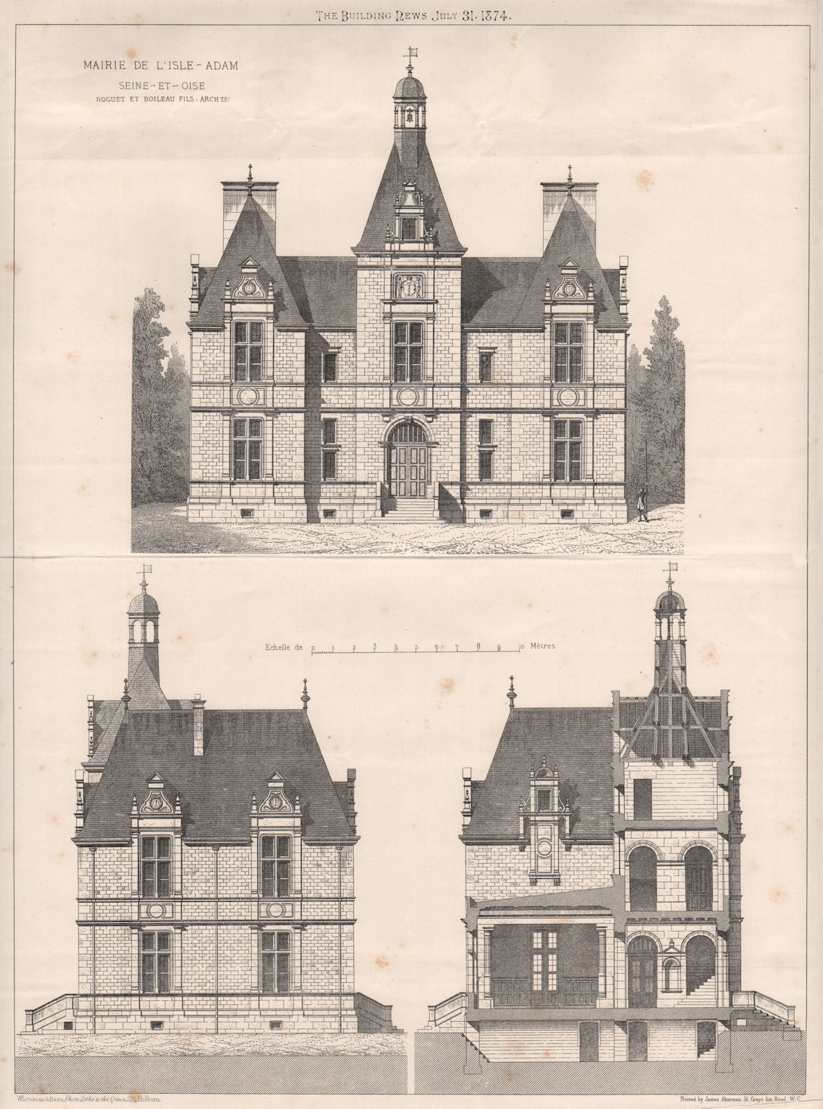 Mairie de l'isle-Adam, Seine-et-Oise; Roguet et Boileau Fils ...