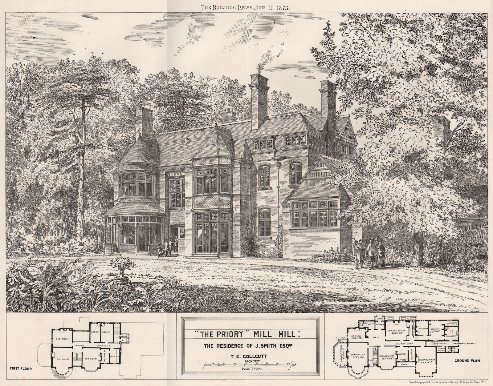 "The Priory", Mill Hill; the residence of J. Smith; T.E. Collcutt Archt ...